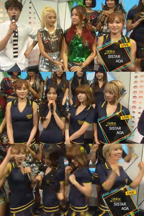 ‘뮤직뱅크’ 씨스타 ‘쉐이크 잇’ vs AOA ‘심쿵해’, 노래 바꿔 부르기…AOA가 격한 버전?